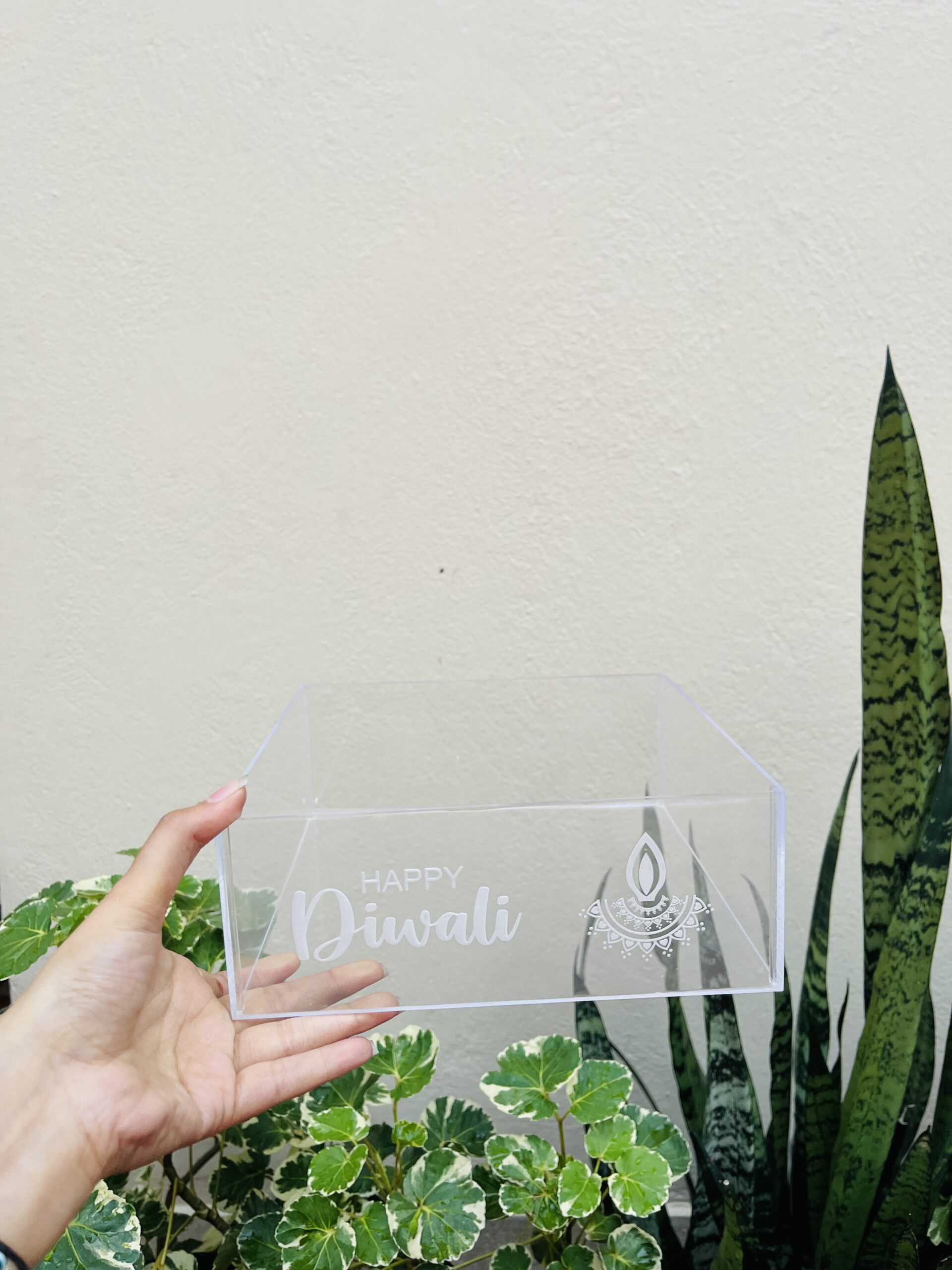 DIWALI ENGRAVED TRAY – 8/8/3 INCHE – Decorate It Kolkata